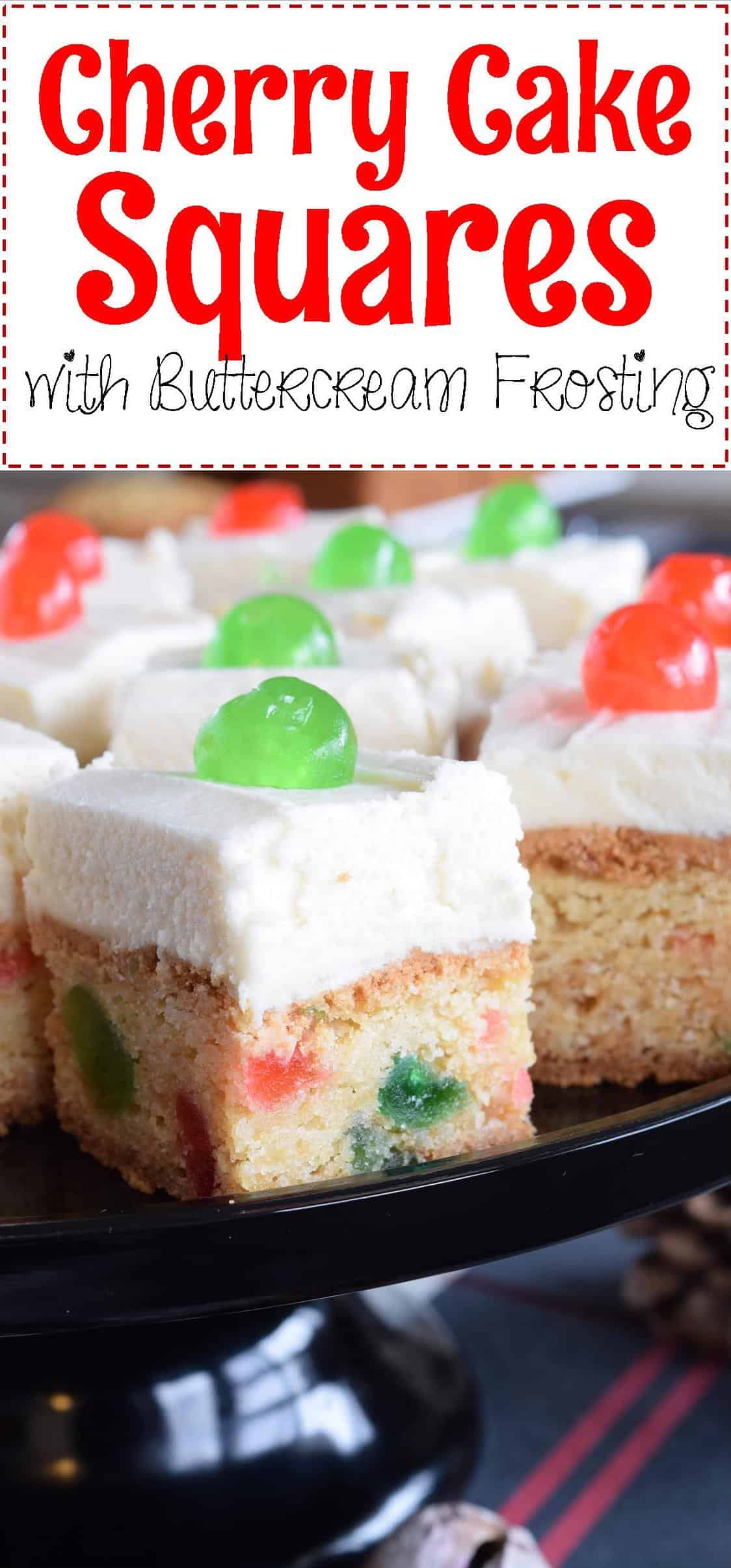 Cherry Cake Squares with Buttercream Frosting - Lord Byron's Kitchen