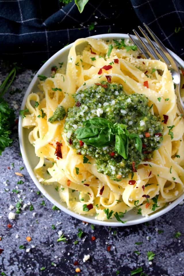 Peppery Double Parmesan Basil Pesto - Lord Byron's Kitchen