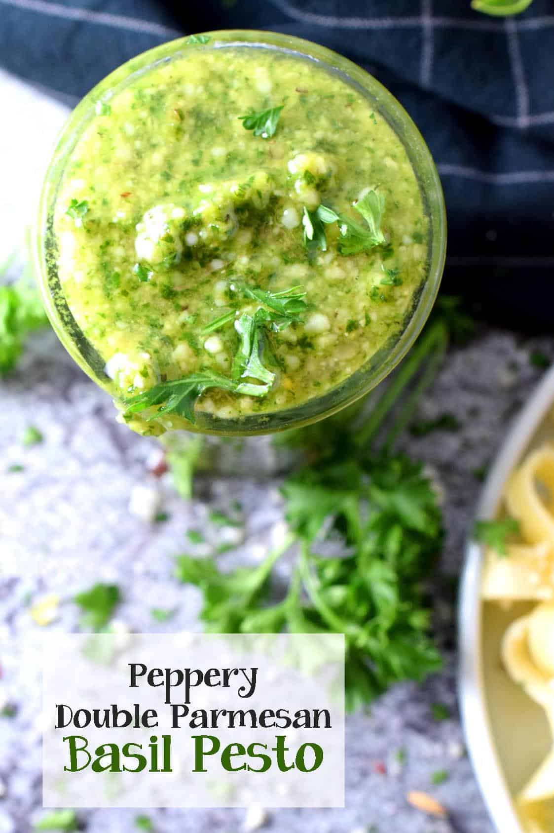 Peppery Double Parmesan Basil Pesto - Lord Byron's Kitchen