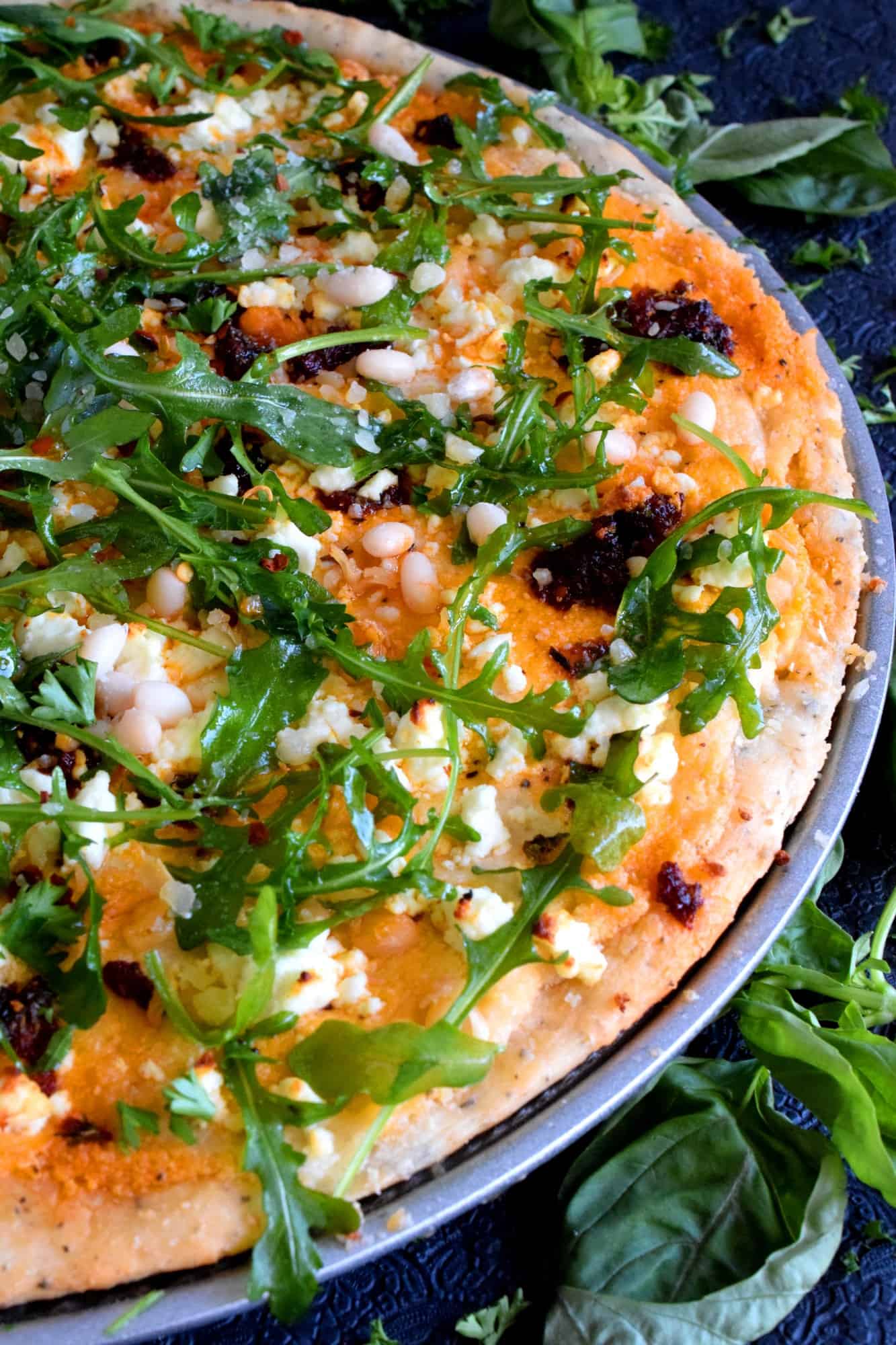 White Bean and Goat Cheese Sauce Pizza with Sun Dried Tomato and ...