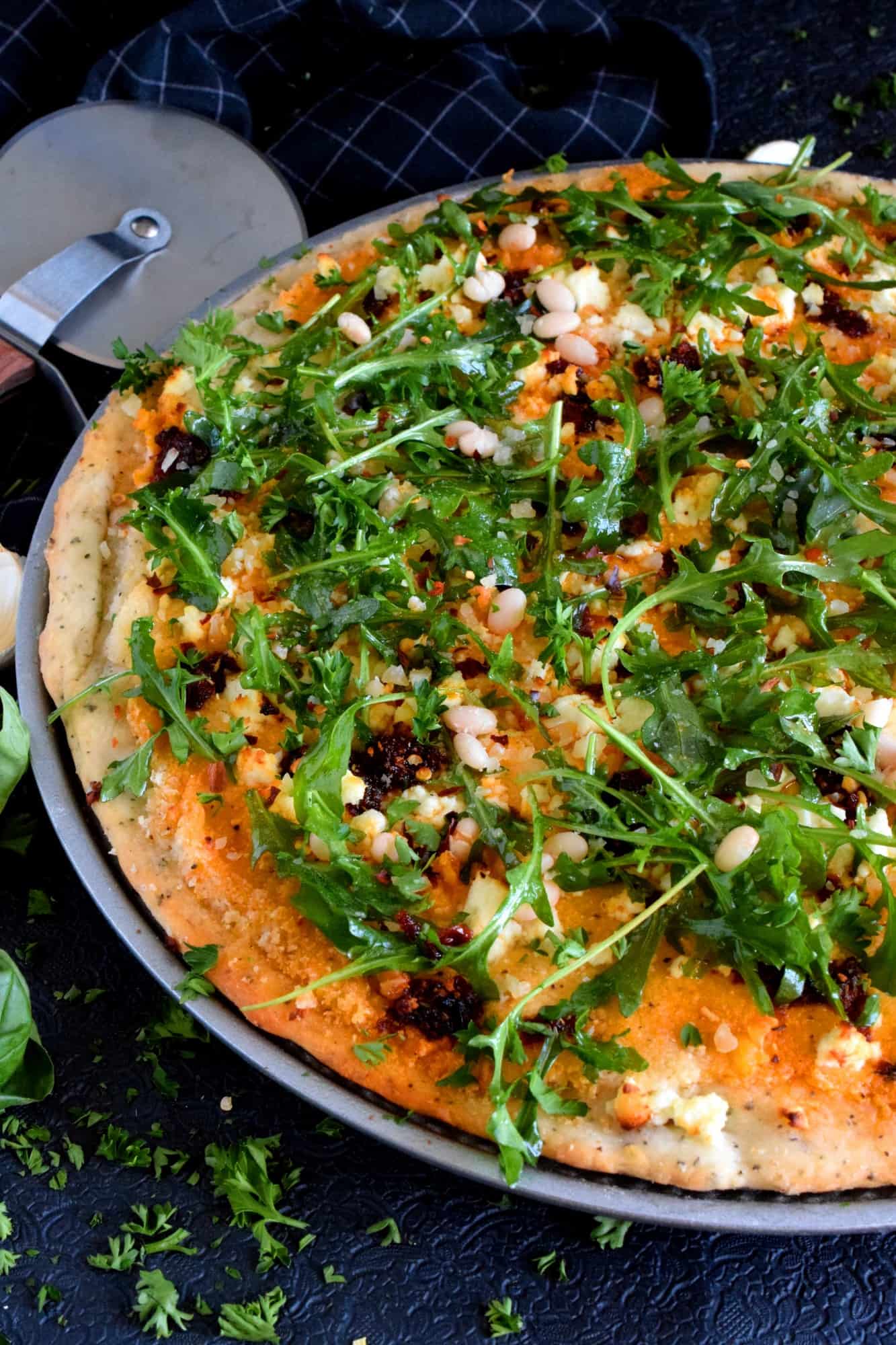 White Bean and Goat Cheese Sauce Pizza with Sun Dried Tomato and ...