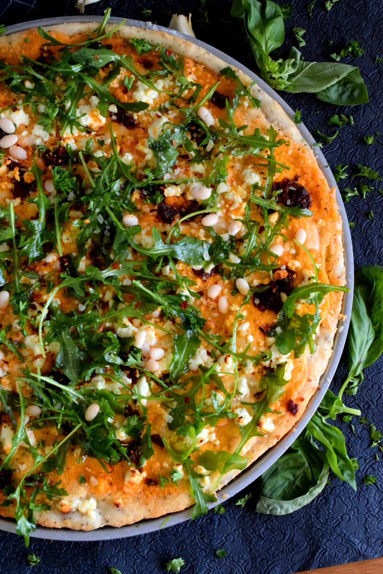 White Bean and Goat Cheese Sauce Pizza with Sun Dried Tomato and ...