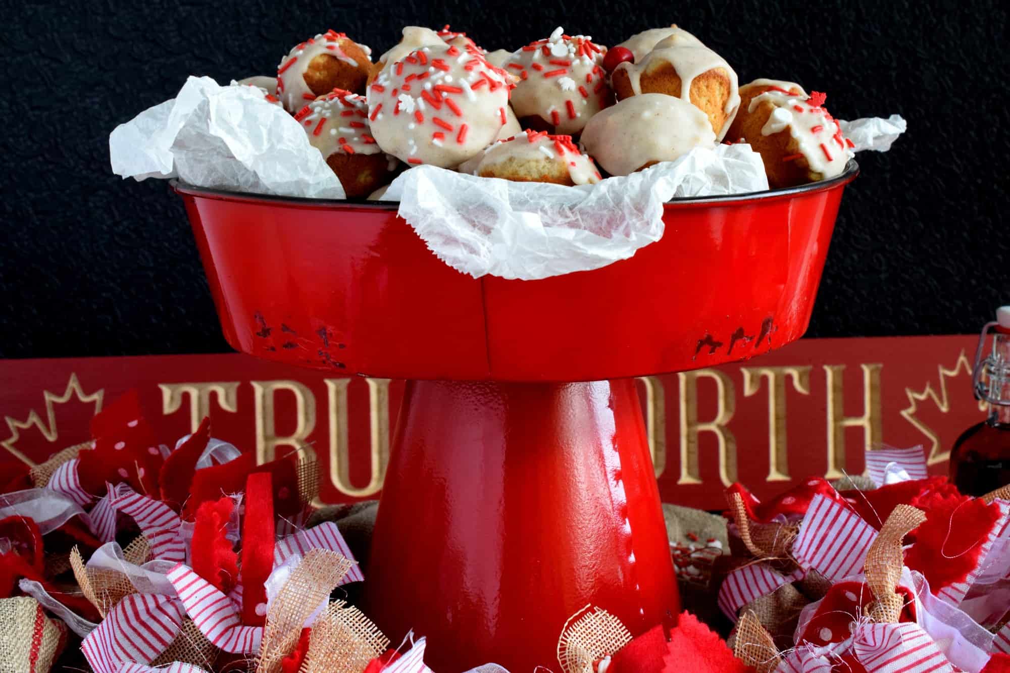 Canada Day Maple Glazed Mini Muffins - Lord Byron's Kitchen