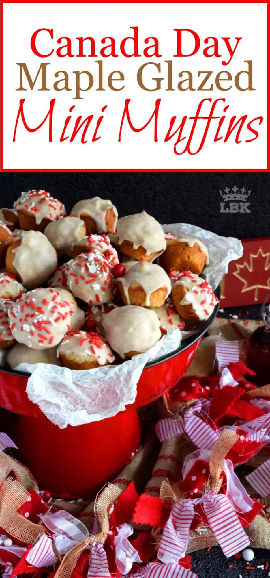Canada Day Maple Glazed Mini Muffins - Lord Byron's Kitchen