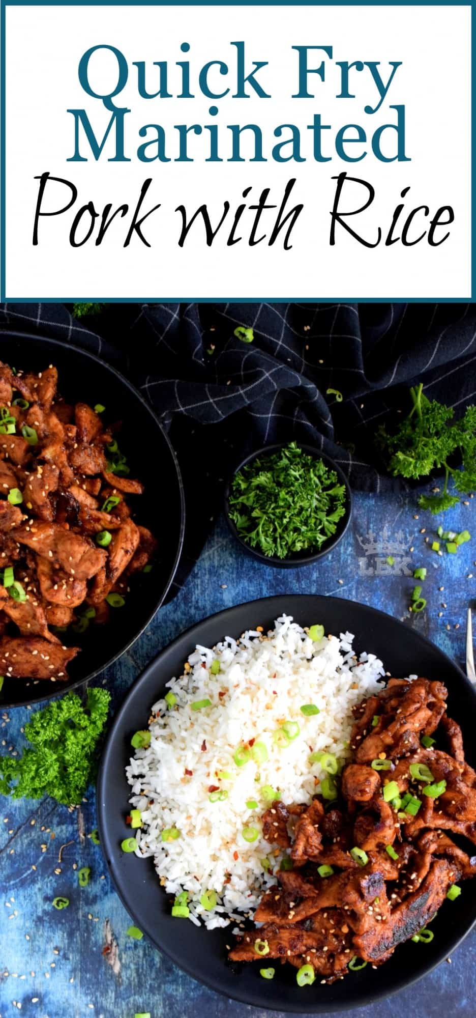 Quick Fry Marinated Pork with Rice - Lord Byron's Kitchen