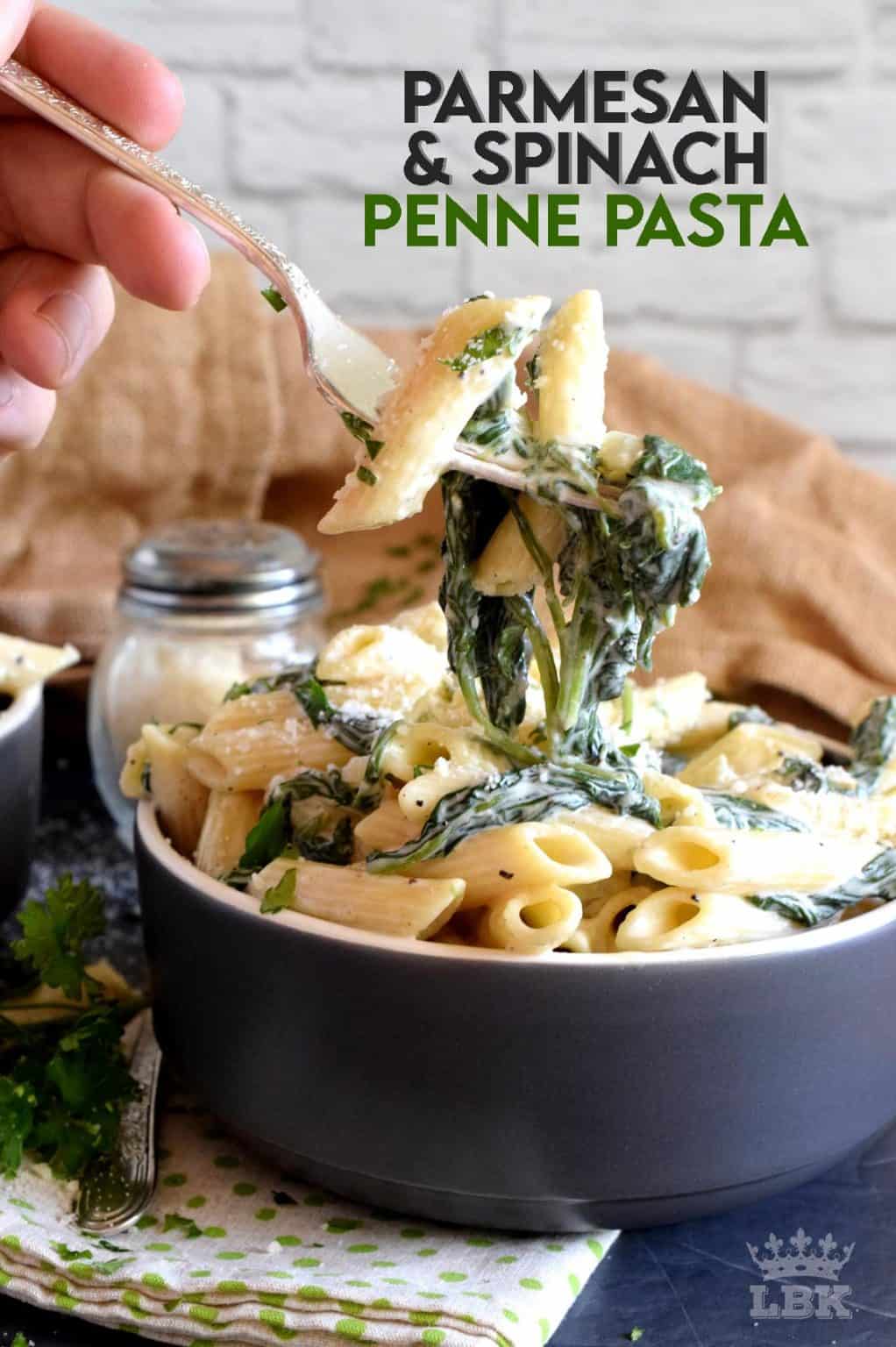 Parmesan and Spinach Penne Pasta - Lord Byron's Kitchen