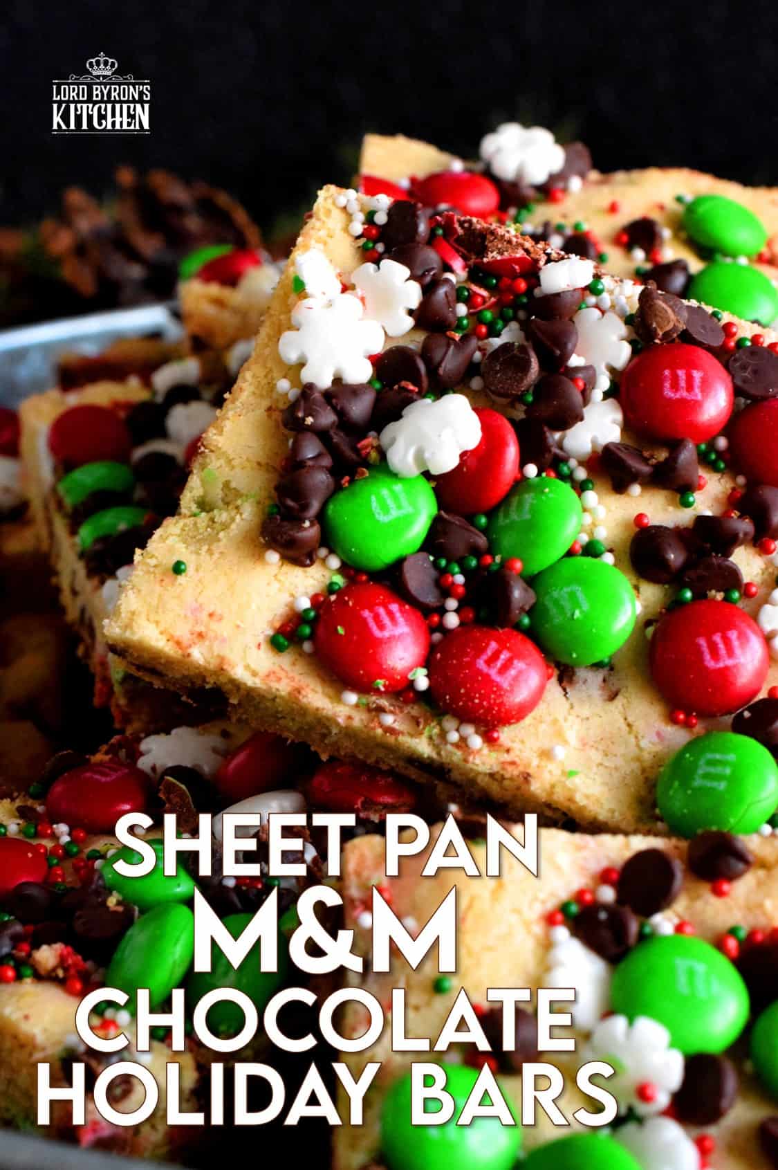 Sheet Pan M&M Chocolate Holiday Bars - Lord Byron's Kitchen