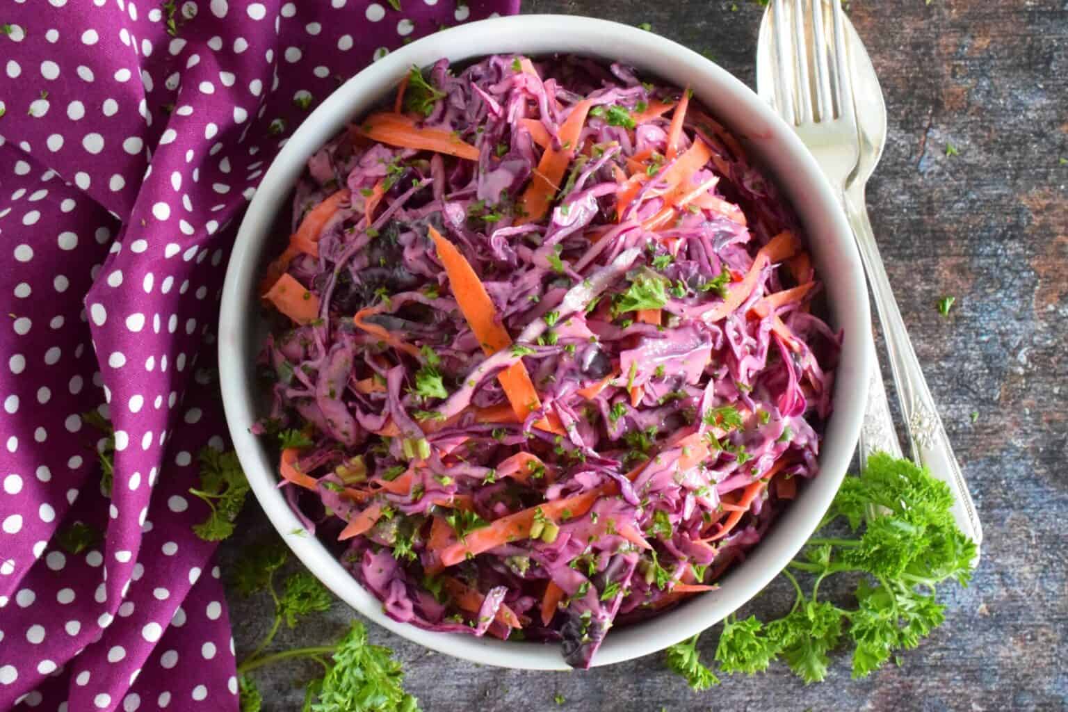 Carrot and Red Cabbage Coleslaw - Lord Byron's Kitchen