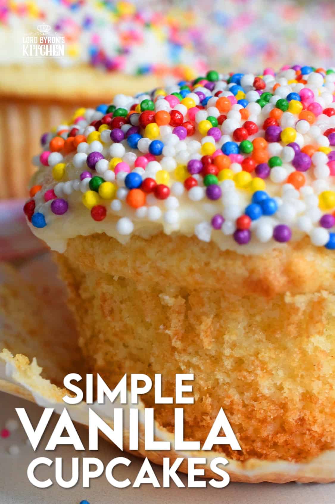 Simple Vanilla Cupcakes - Lord Byron's Kitchen