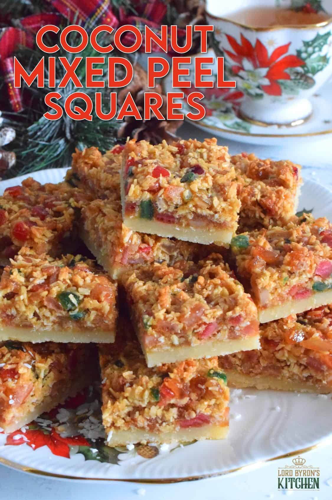 Coconut Mixed Peel Squares - Lord Byron's Kitchen