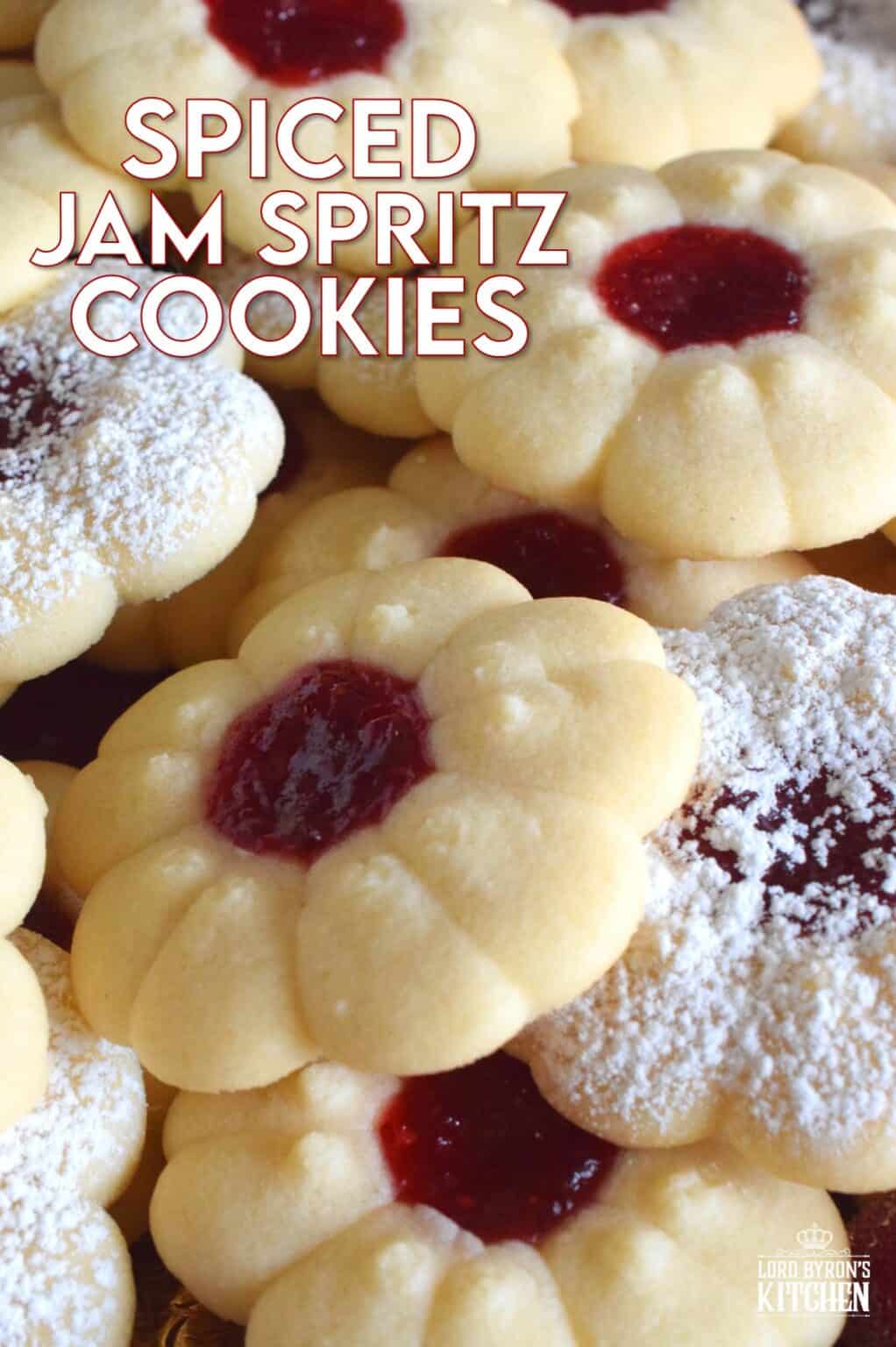 Spiced Jam Spritz Cookies - Lord Byron's Kitchen