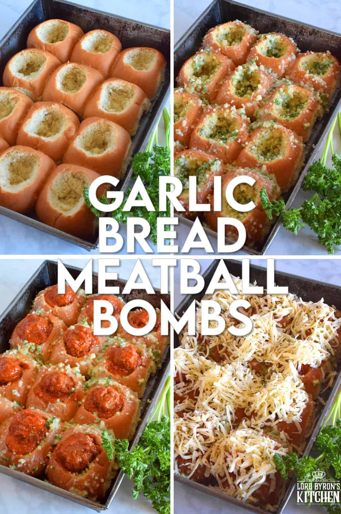 Garlic Bread Meatball Bombs - Lord Byron's Kitchen