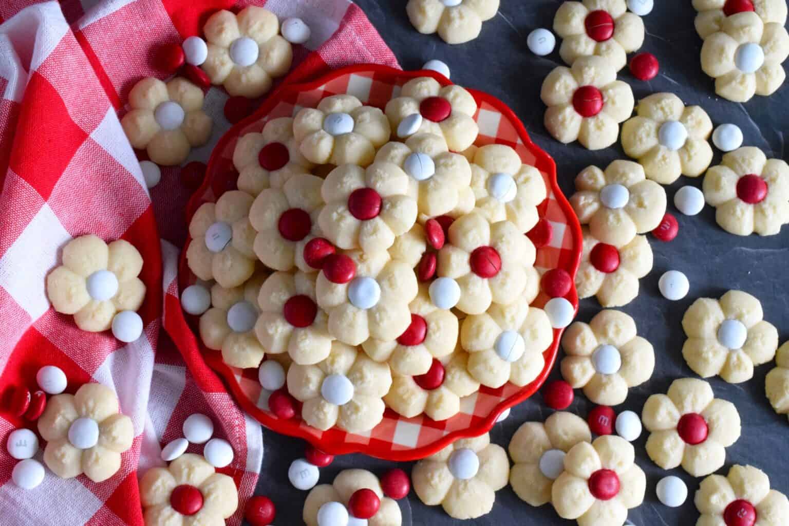 Red and White Spritz Cookies - Lord Byron's Kitchen