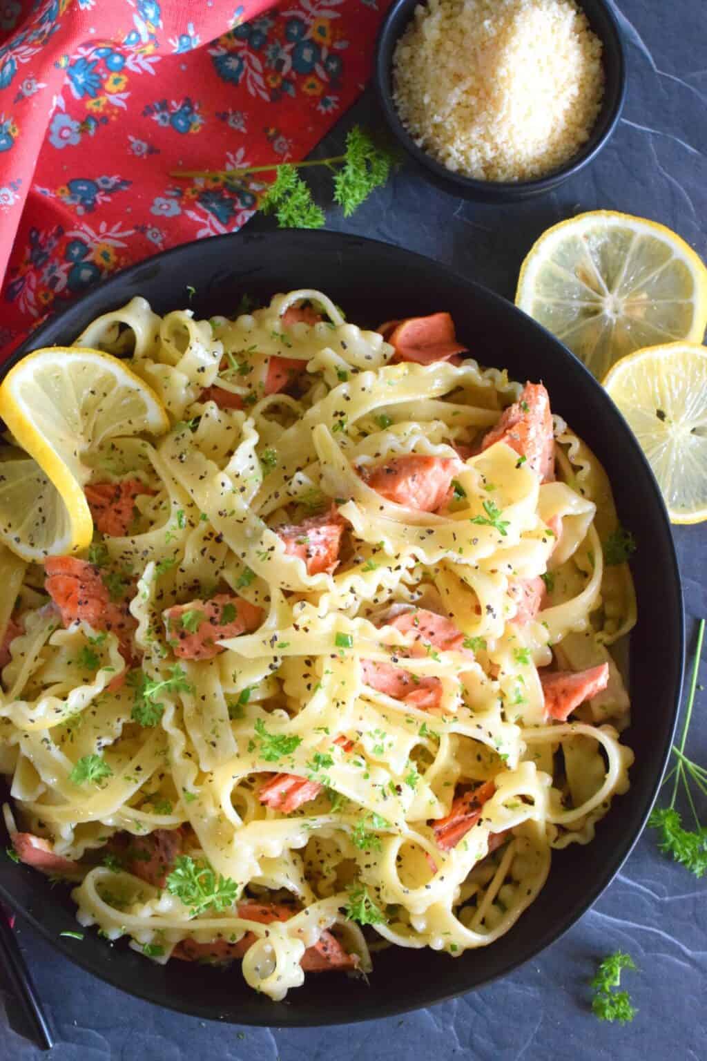 Fried Salmon Pasta - Lord Byron's Kitchen