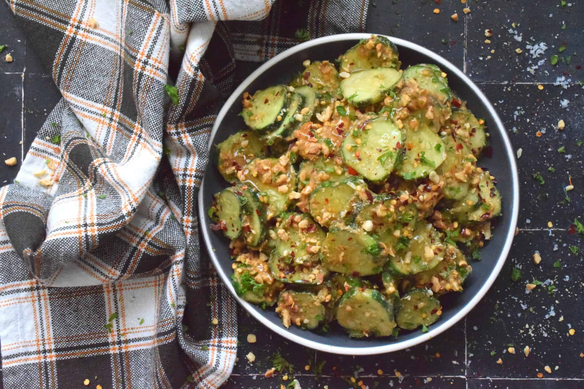 Cucumbers in Spicy Peanut Sauce - Lord Byron's Kitchen