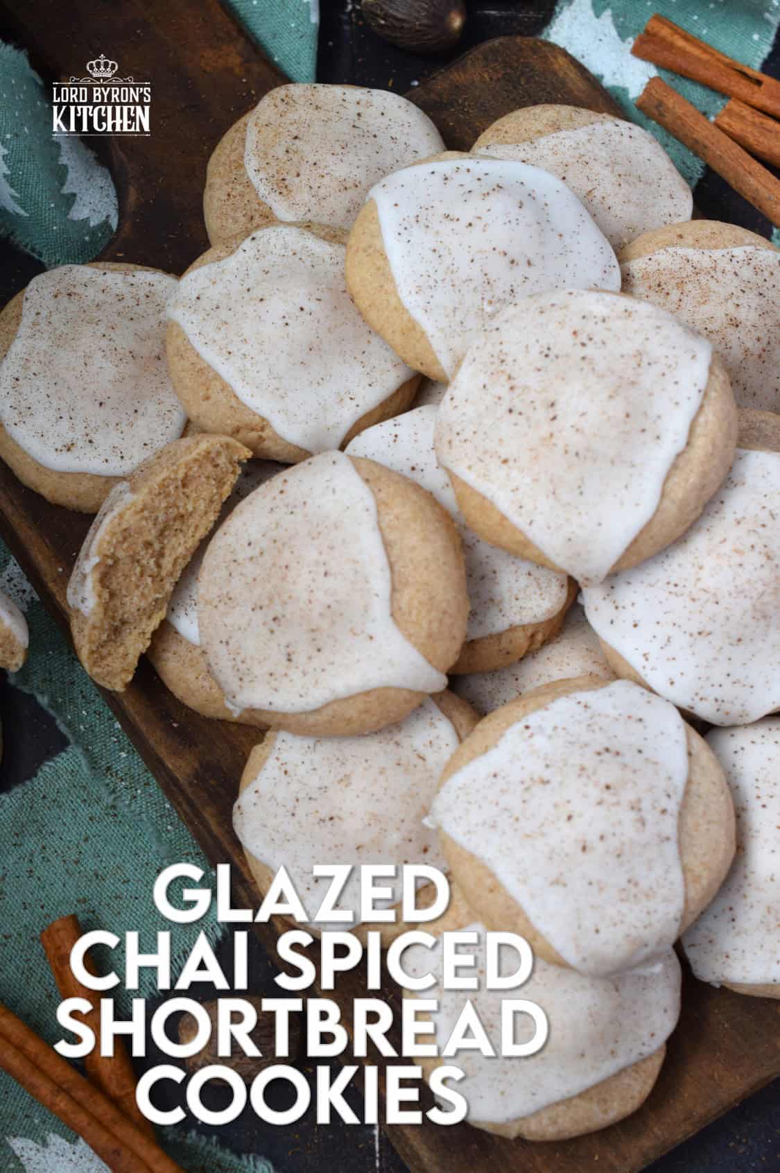 Glazed Chai Spiced Shortbread Cookies - Lord Byron's Kitchen