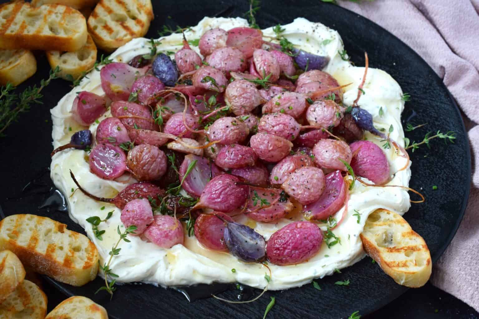 Roasted Radish and Cream Cheese Appetizer - Lord Byron's Kitchen