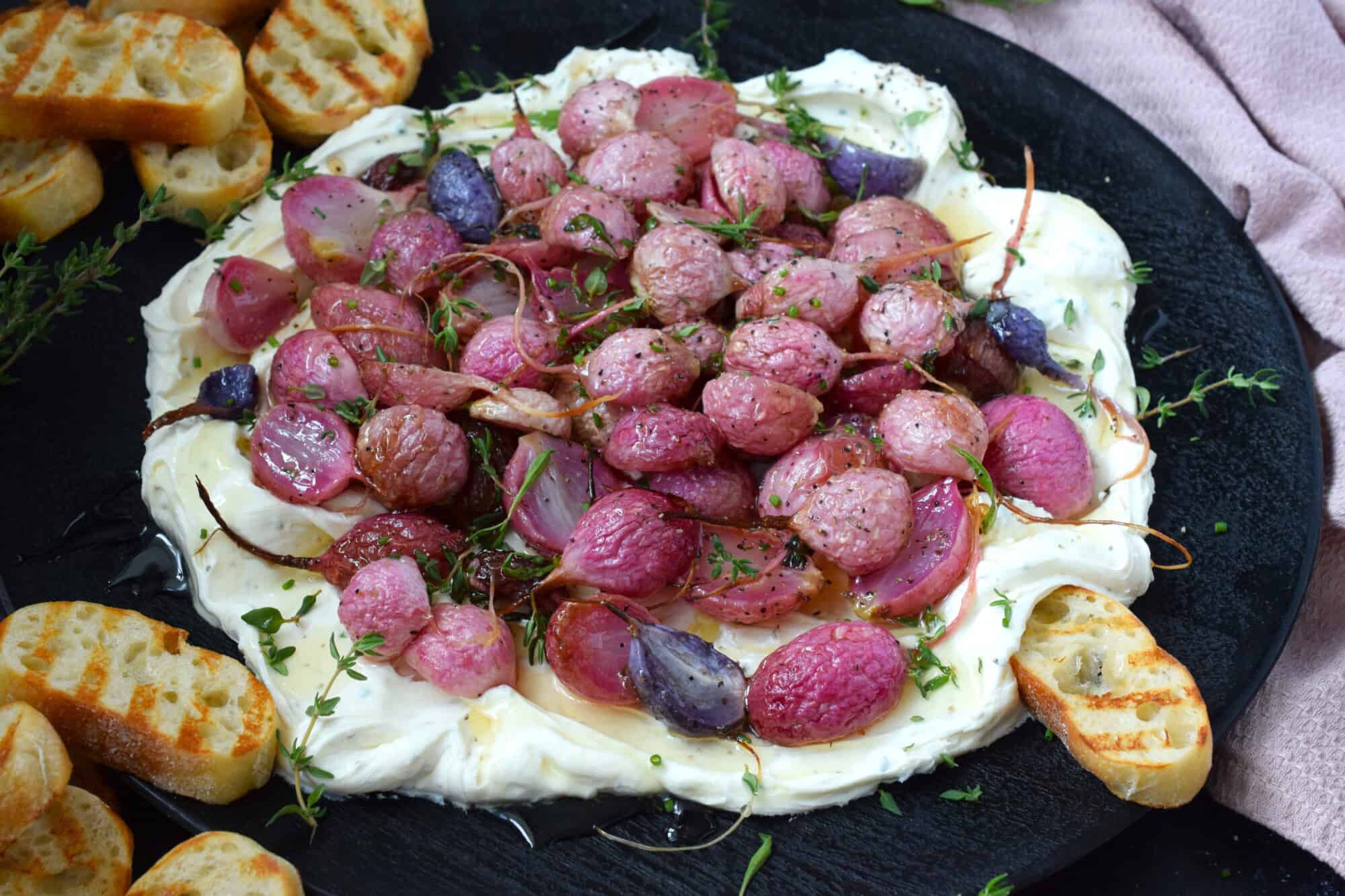 Roasted Radish and Cream Cheese Appetizer - Lord Byron's Kitchen