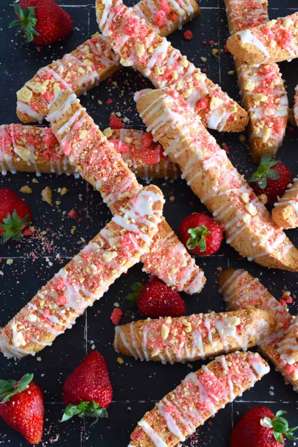 Strawberry Shortcake Biscotti - Lord Byron's Kitchen