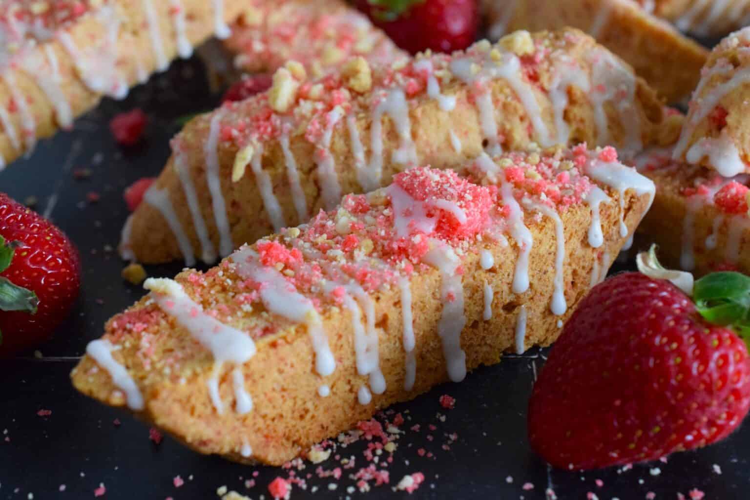 Strawberry Shortcake Biscotti - Lord Byron's Kitchen