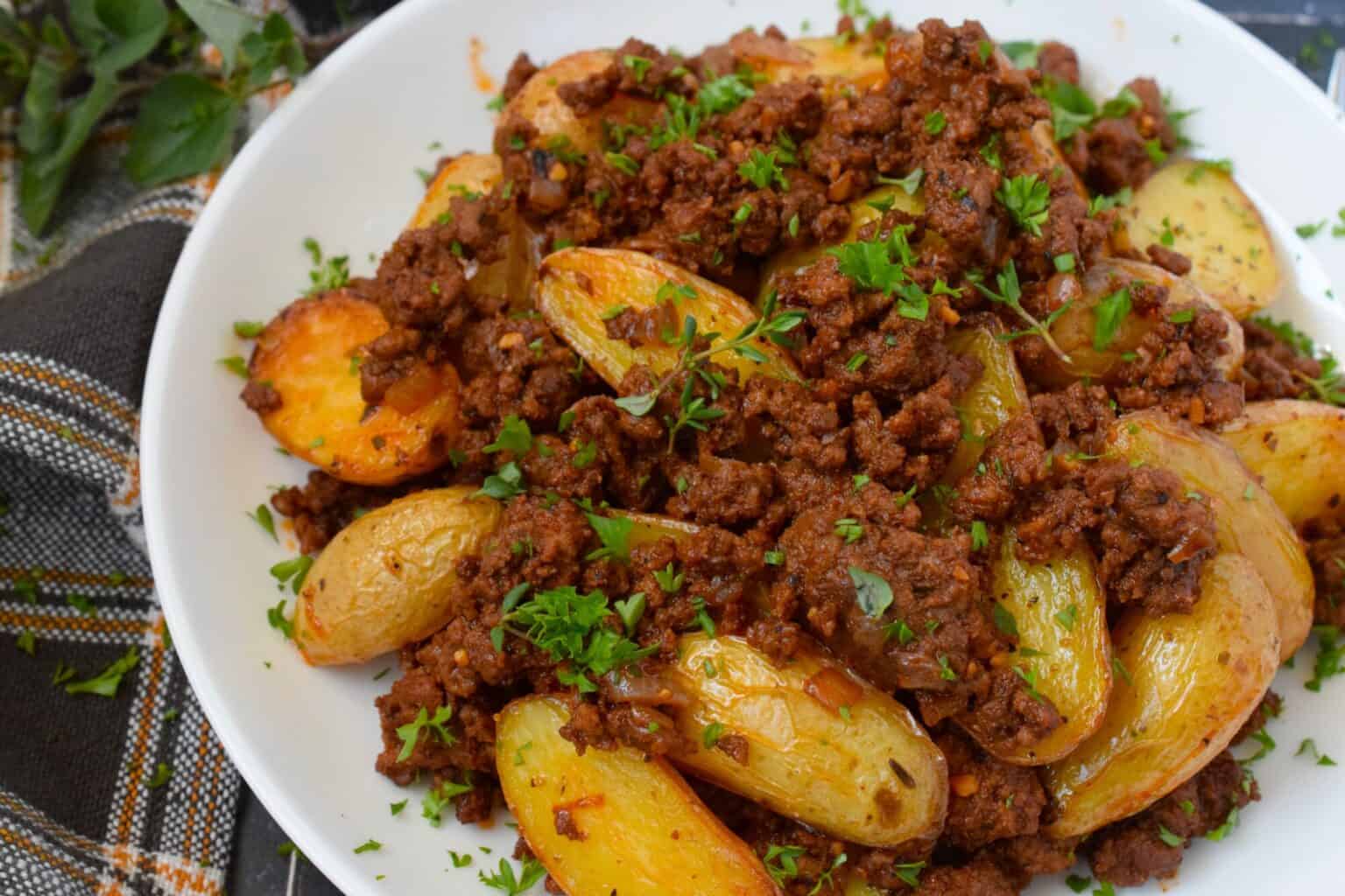 Roasted Potatoes and Ground Beef Dinner - Lord Byron's Kitchen