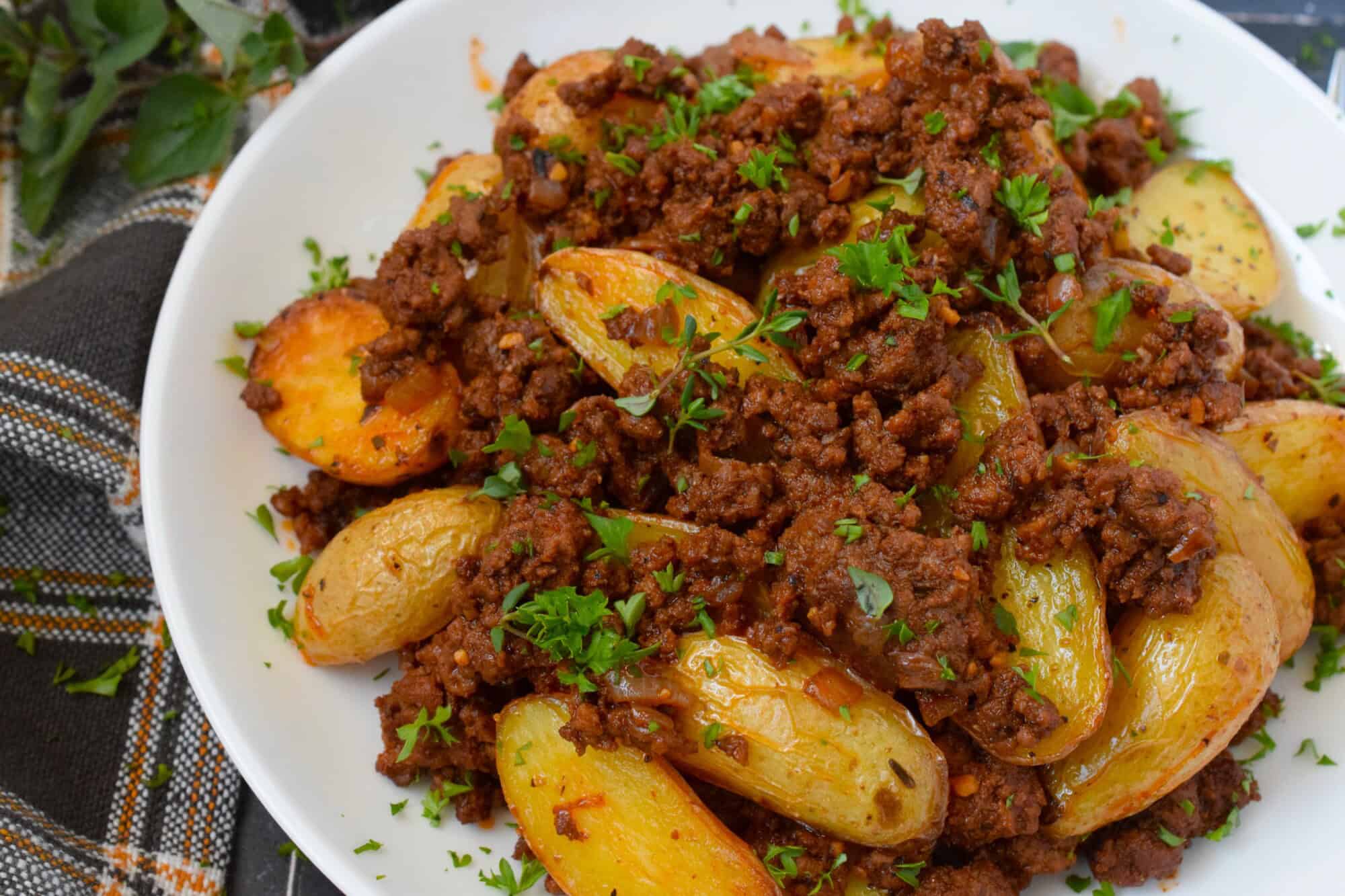 Roasted Potatoes and Ground Beef Dinner - Lord Byron's Kitchen