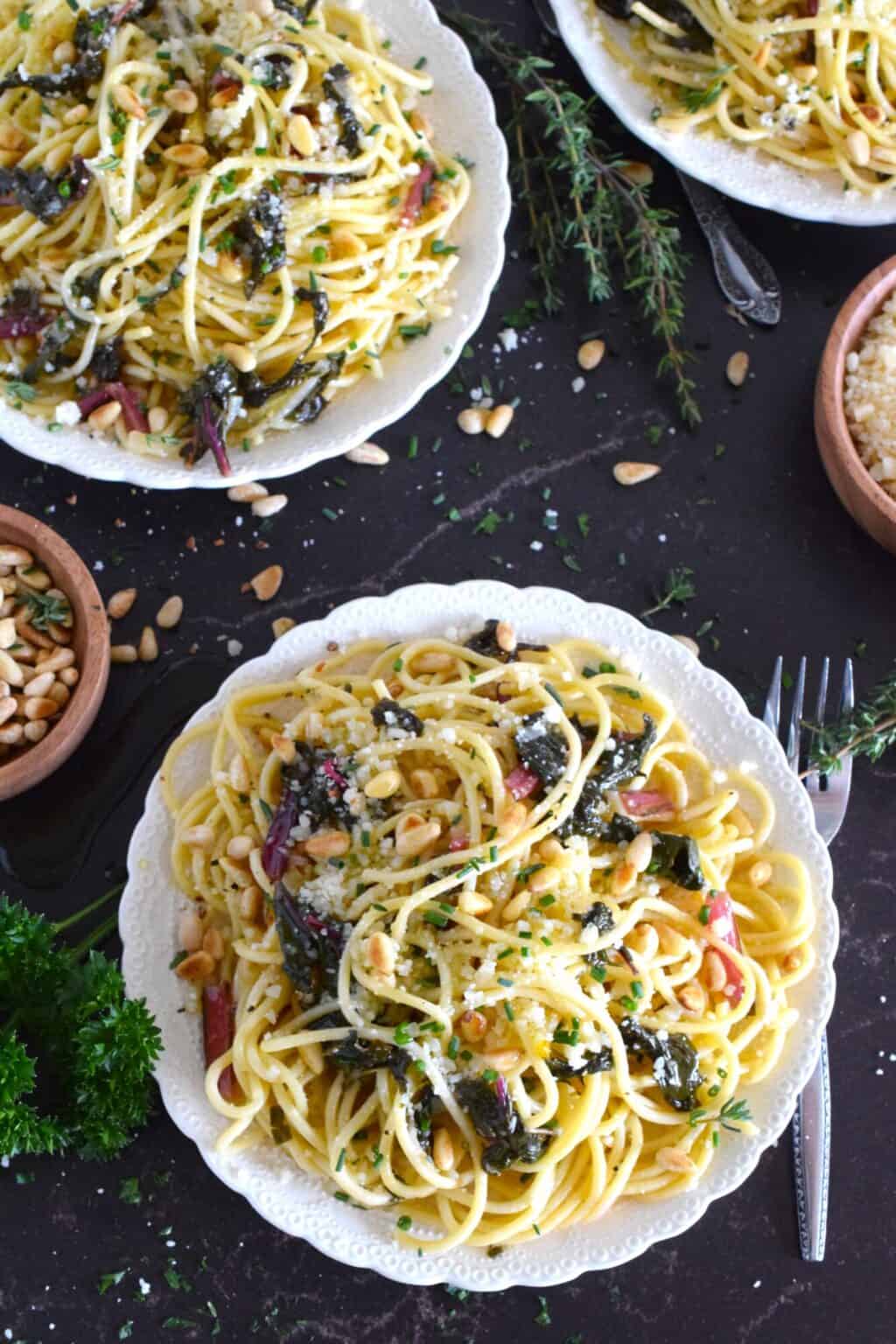 Lemon Pasta with Rainbow Swiss Chard - Lord Byron's Kitchen